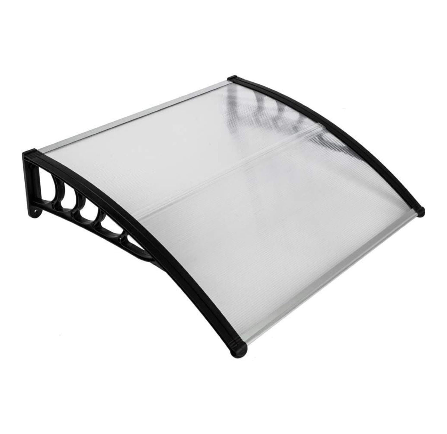 40"x 40" Polycarbonate Window Door Awning with Black Bracket Overhead ...