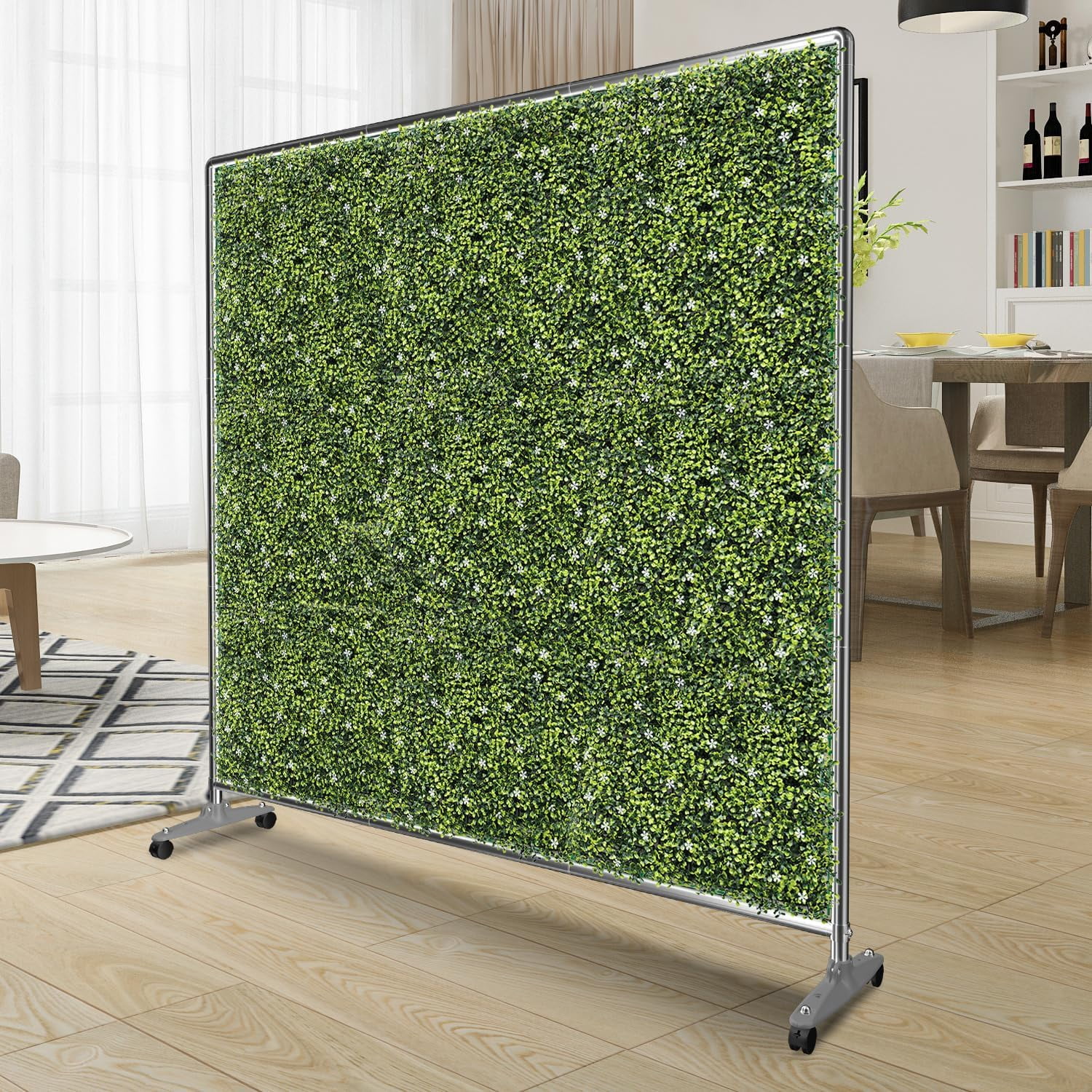 40" x 60" Room Divider Single Panel Privacy Screen with Wheels ...