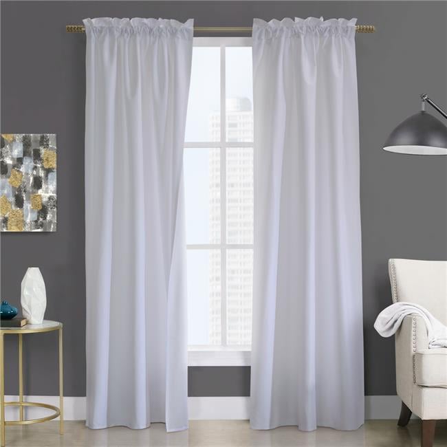 40 x 84 in. Prescott Pole Top Curtain Panel Window Dressing, White ...