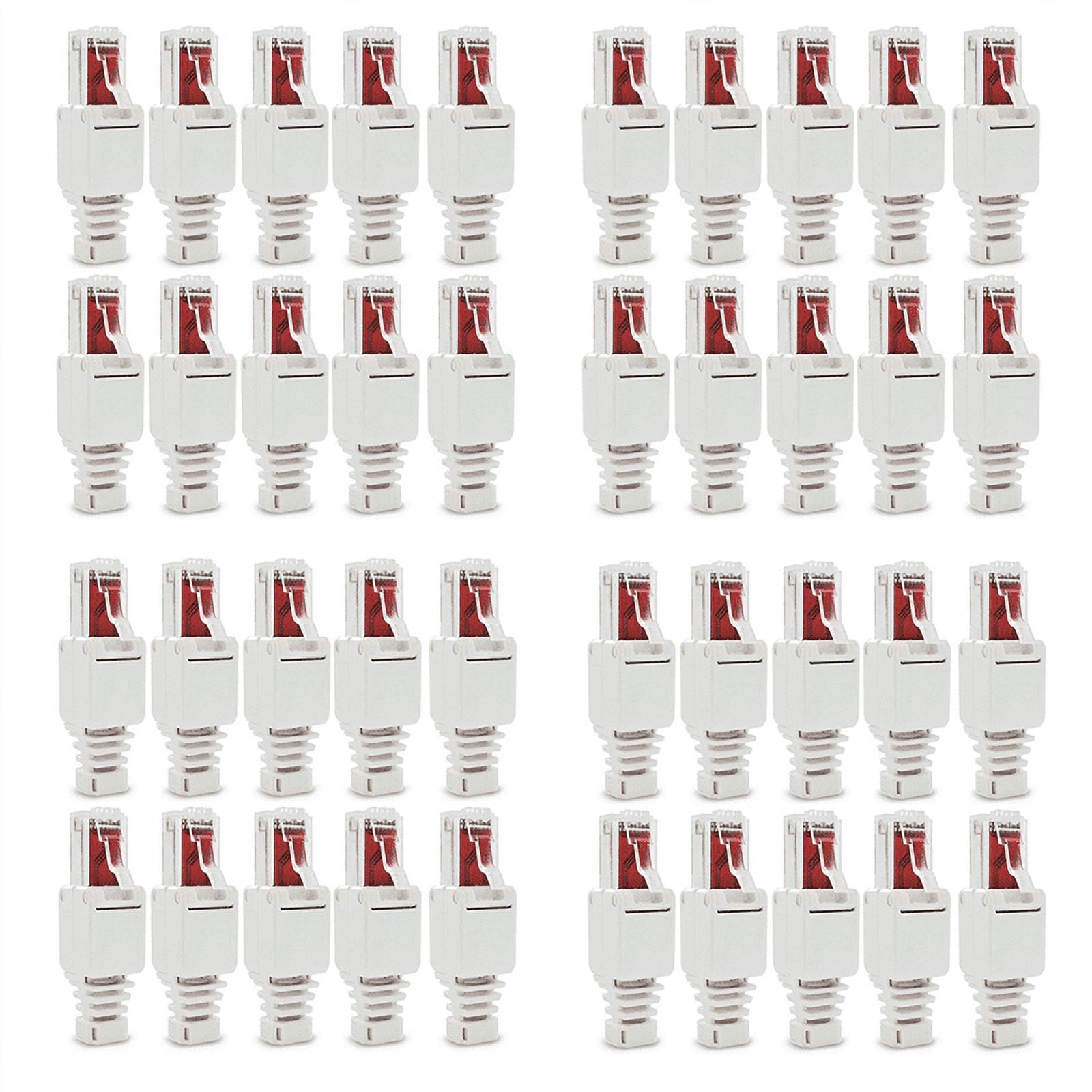 40 x Network Connectors Tool-Free RJ45 CAT6 LAN UTP Cable Plug Without ...