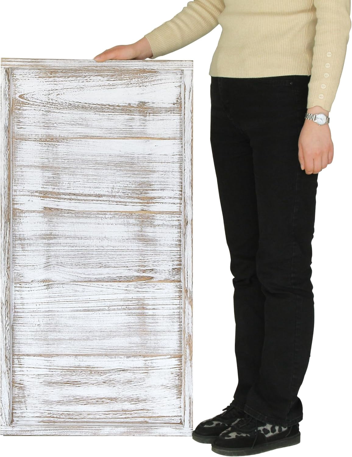 40"x20" Extra Large Long Rectangle Ottoman Table Tray - Rustic Wooden ...