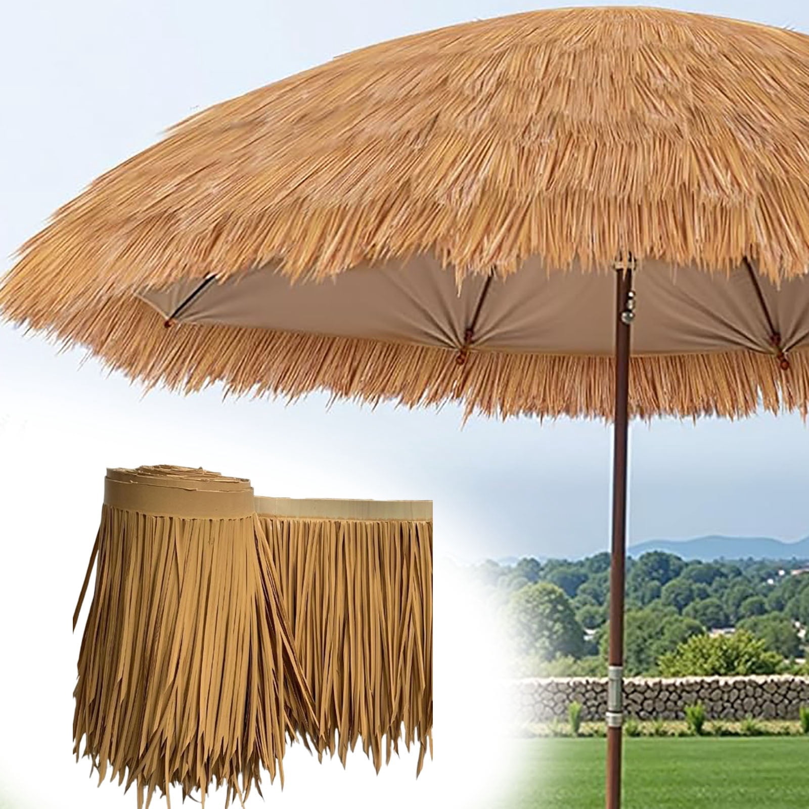 40"x20" Mexican Tiki Thatch Roof Roll - Authentic Style Artificial Palm ...