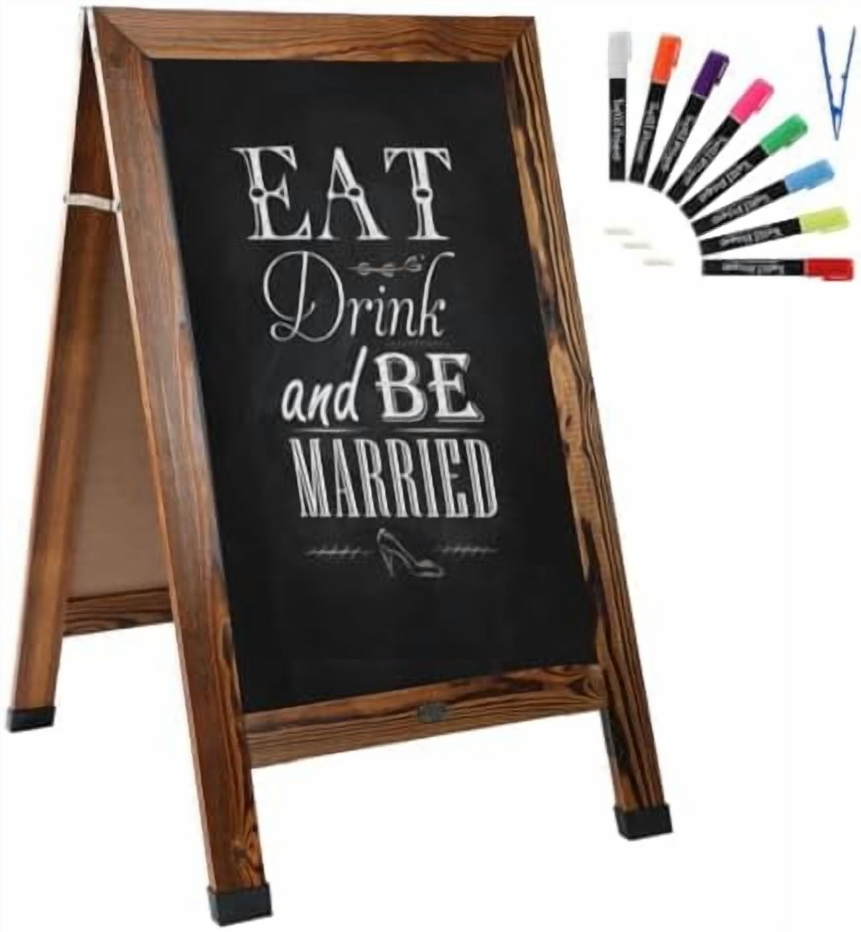 40"x22" A-Frame Sign, Torched Wood Sandwich Board, Double-Sided ...
