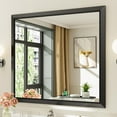 40"x36" Black Metal Framed Bathroom Mirror, Anti-Rust Wall-Mounted ...