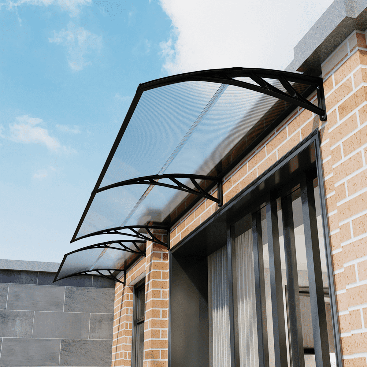 40"x60" Awnings Durable Polycarbonate Canopy Black Bracket ...