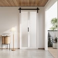40"x84" 84" Height Full Lite Frosted Glass Bi-Fold Barn Doors with ...