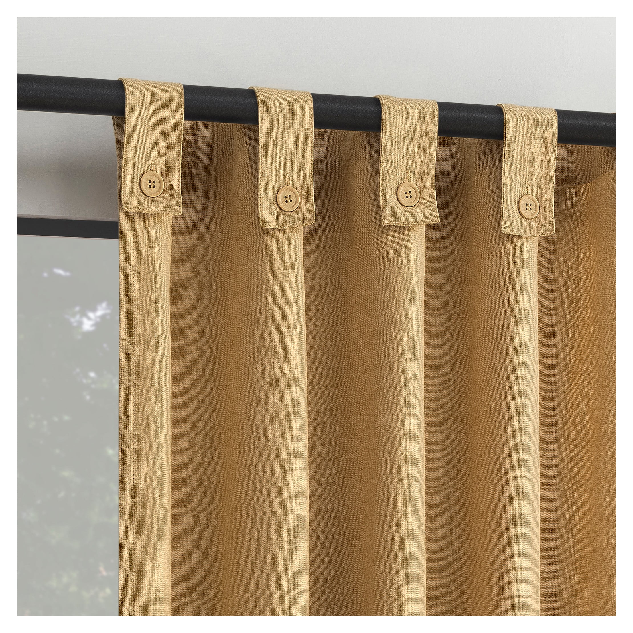 40"x84" Light Filtering Cotton Blend Button Tab Top Curtain Panel Camel ...