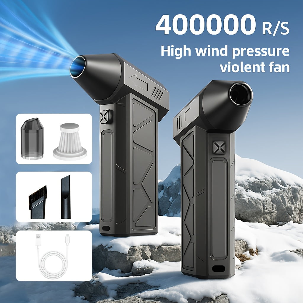 400,000 RPM Electric Air Blower - Digital Display Mini Turbo Fan for ...
