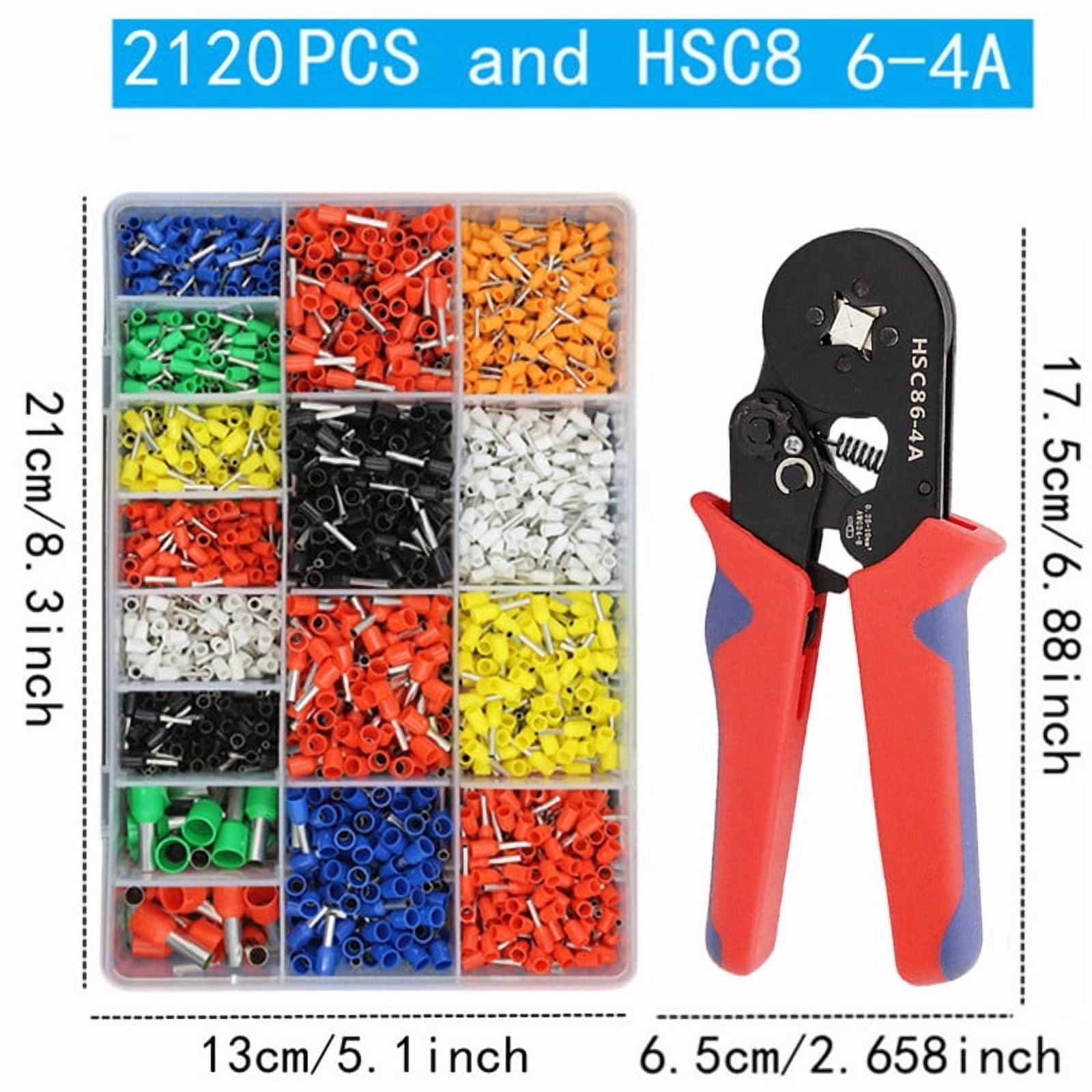 Tubular Crimp Terminals Wire Connector 400-2120 Piece - Walmart.com