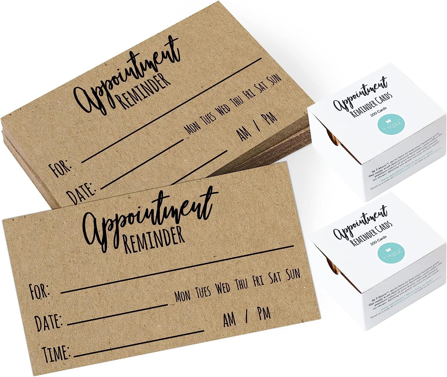 400 Appointment Reminder Cards - Kraft Style for Business, Hair Salon ...