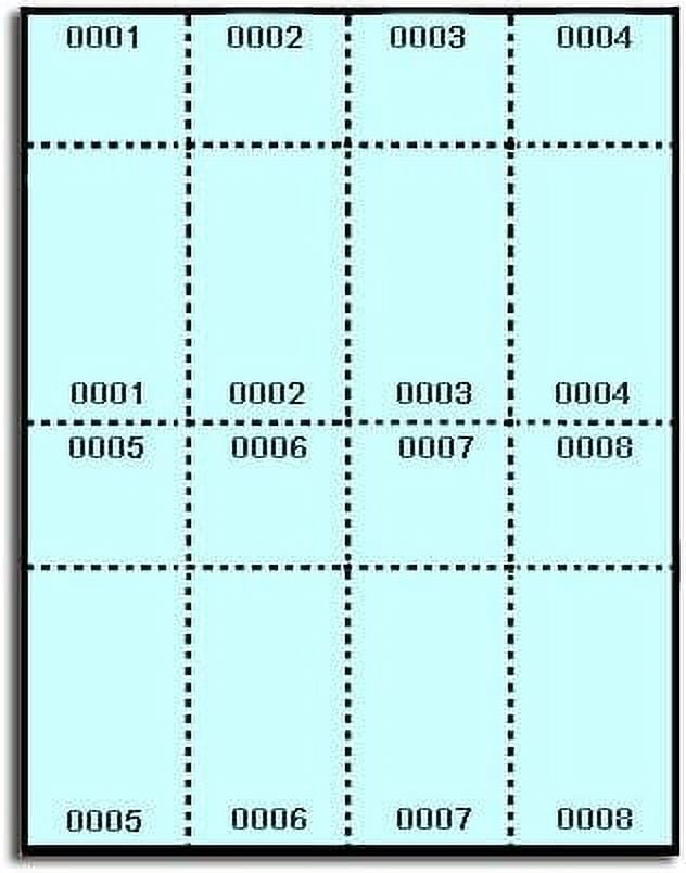 400® Blue Numbered Printable Raffle Tickets for Inkjet and Laser ...