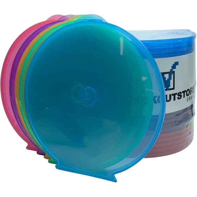 (400) CheckOutStore Clear Compact Slim Round ClamShell CD/DVD Case with ...