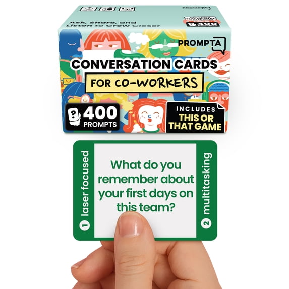 Prompta, 400 Conversation Cards for Coworkers, Icebreaker Deck ...