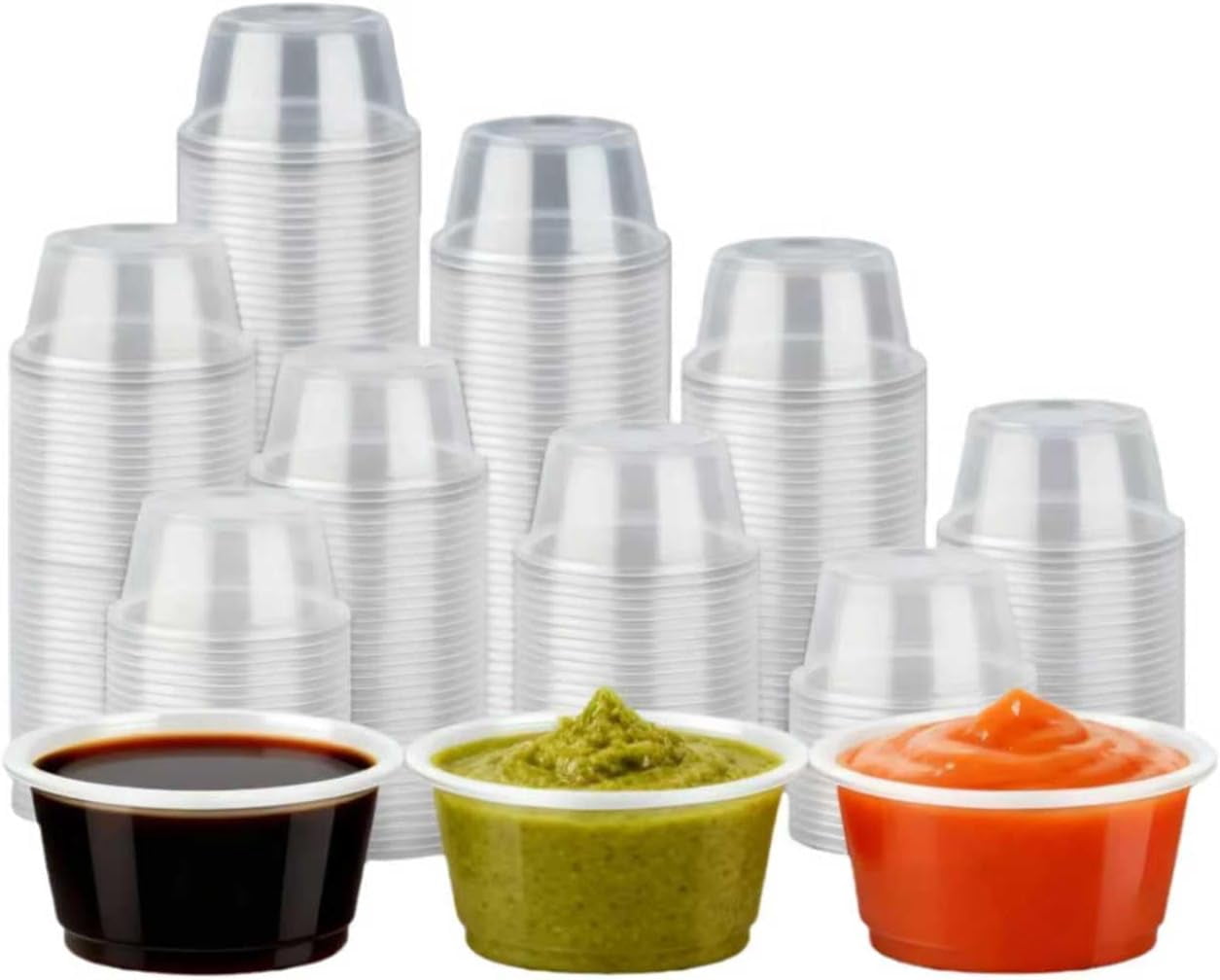 400 Count-2 oz Plastic Condiment Portion Cups(No Lids),for Souffle ...
