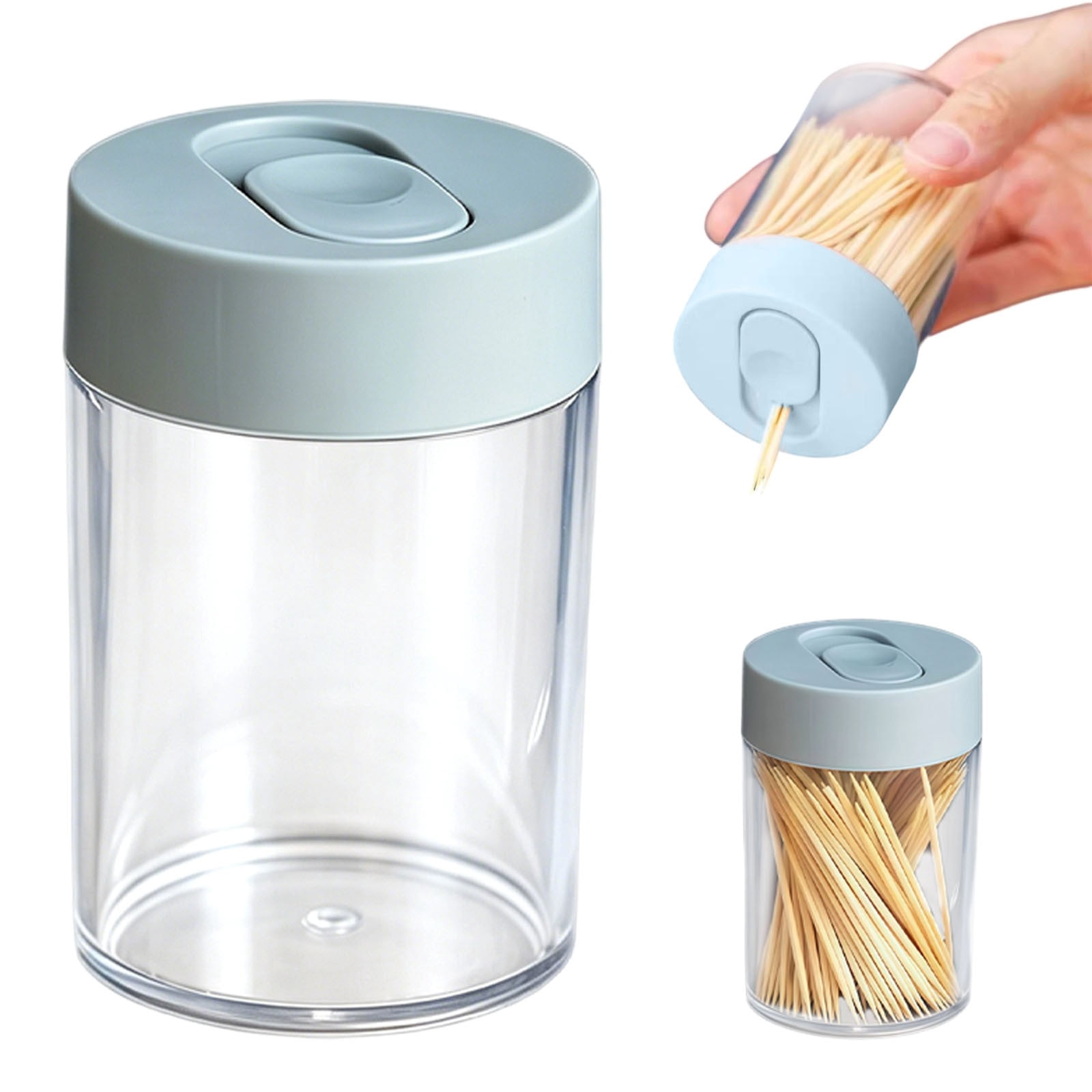 400 Count Double Pointed Round Wooden Toothpicks with Dispenser Holder ...