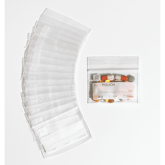 400 Count- Pill Bag 3"x2.75", BPA-Free, With Writeable Info Boxes ...
