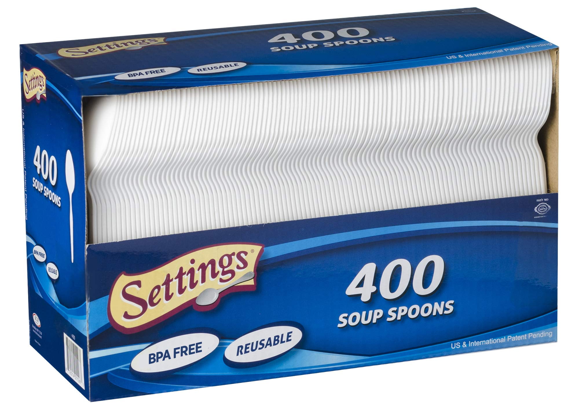[400 Count] Settings Plastic DEF29 White Soup Spoons, Disposable ...