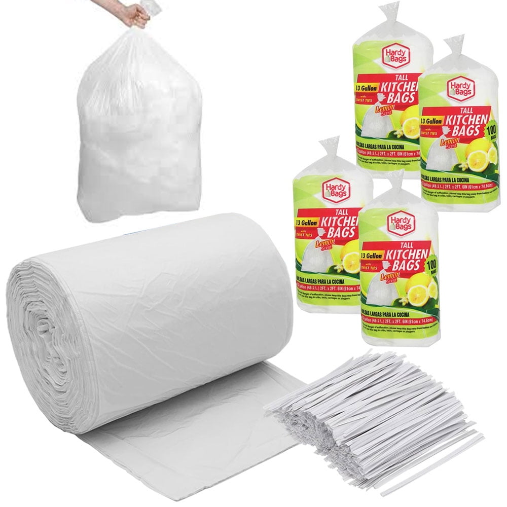 400 Ct Bulk 13 Gallon Trash Bags Heavy Duty Tall Large Garbage Fresh ...