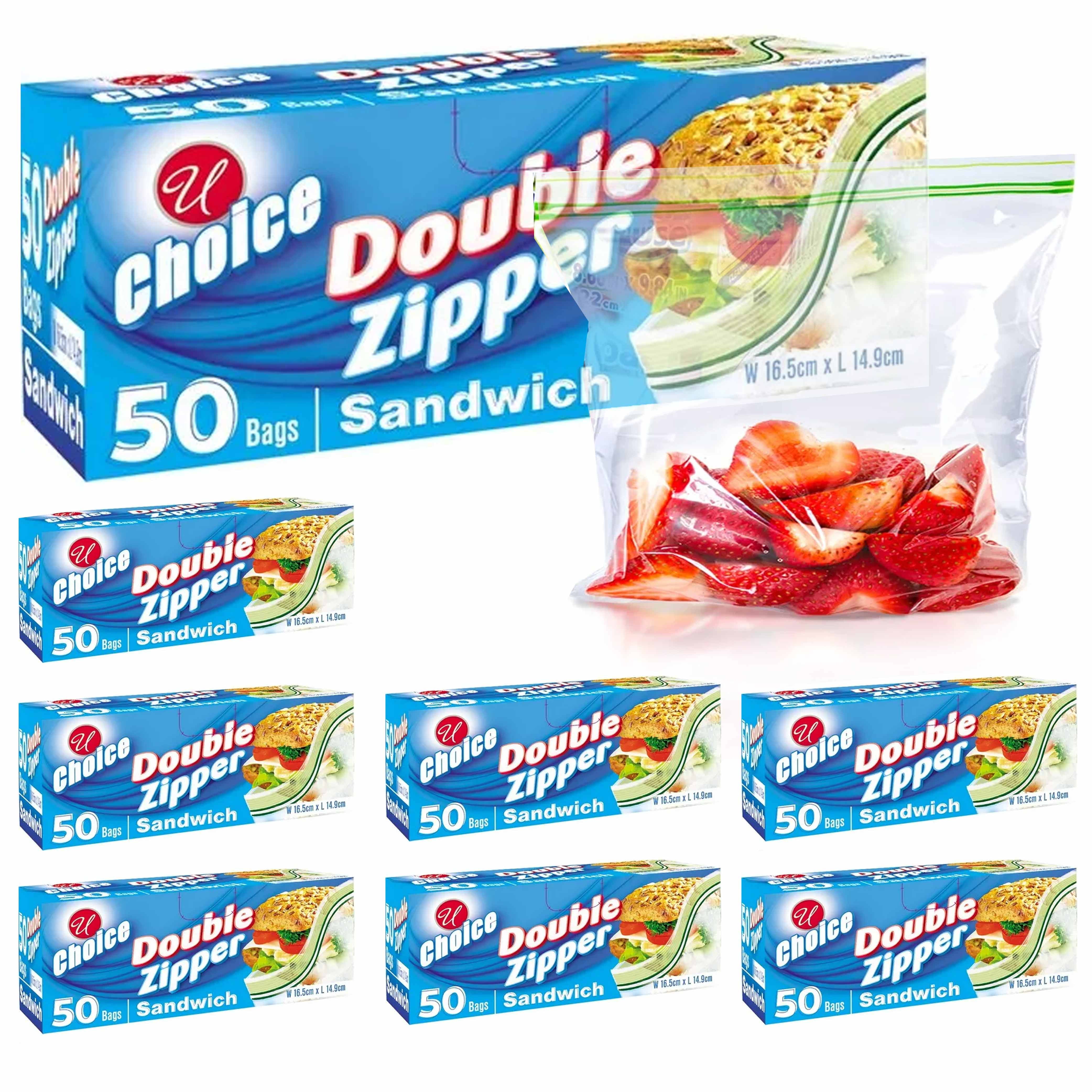 400 Ct Food Storage Bags Double Zipper Sandwich Snack Zip Seal Lock ...