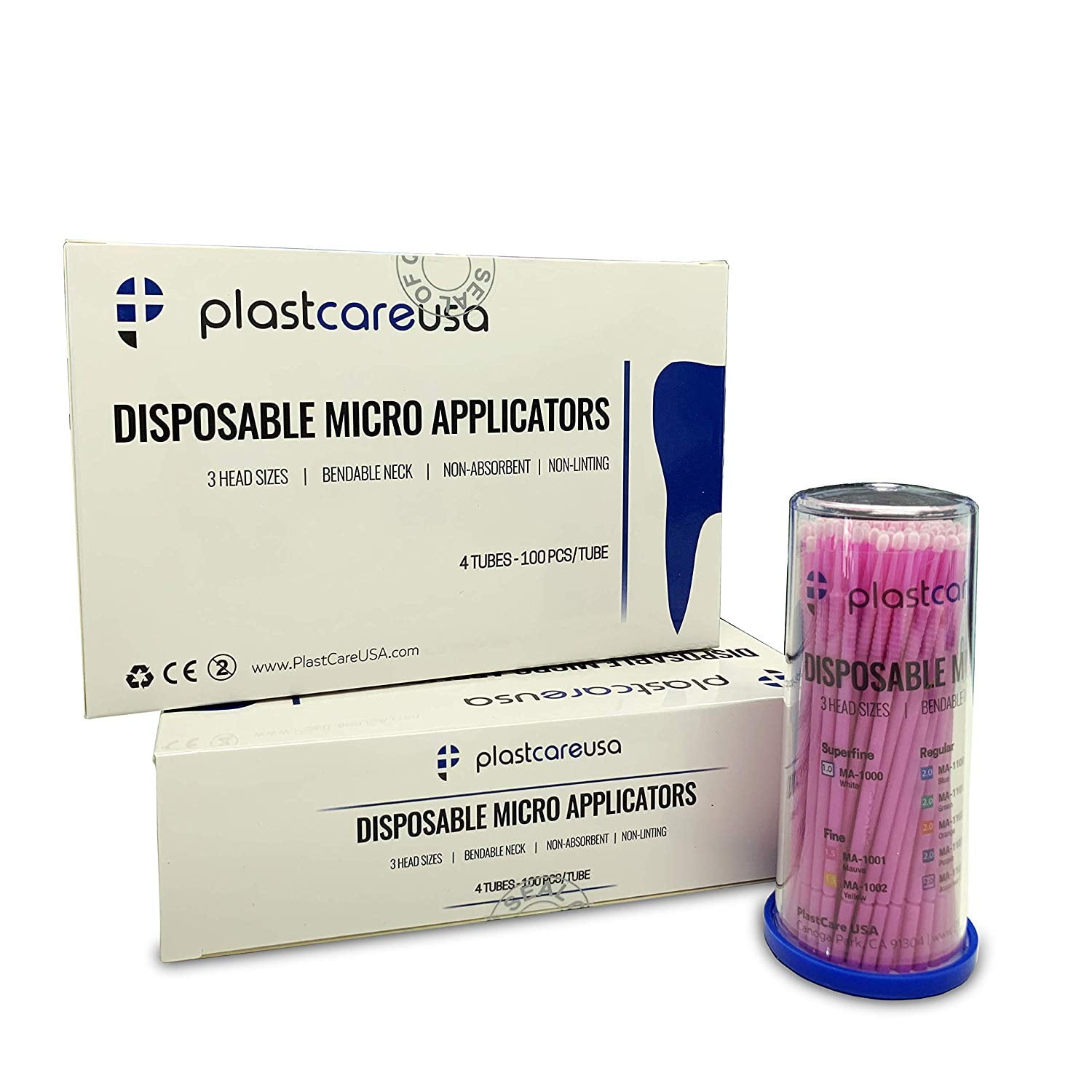400 Disposable Micro Applicator Dental Bendable Brushes (4 Tubes) (Pink ...
