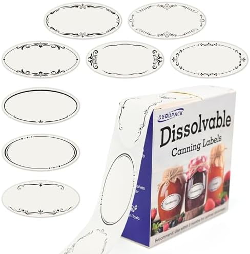 400 Dissolvable Canning Labels for Mason Jars, Small Pantry Labels x 2⅛ ...