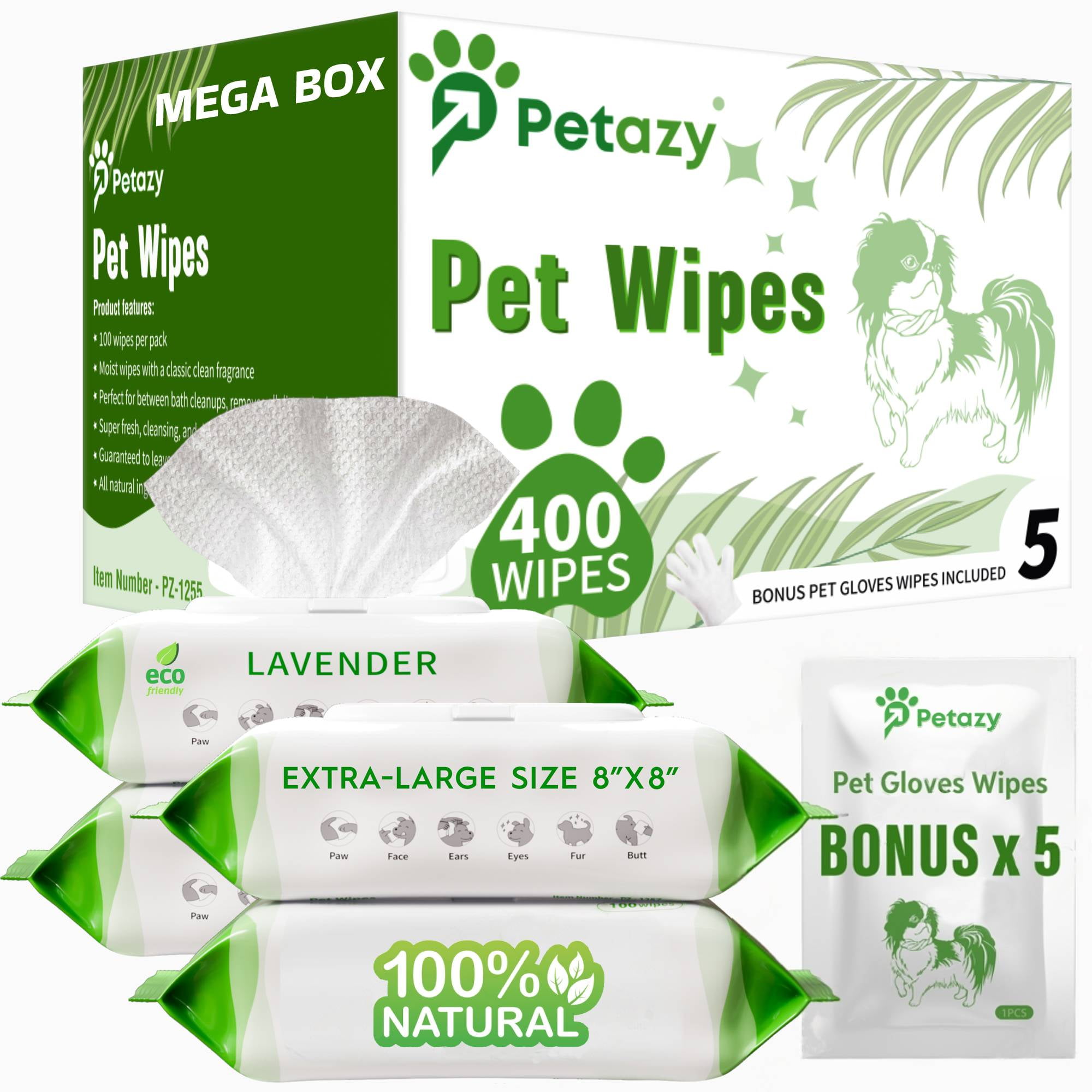 400 Dog Wipes for Paws and Butt Ears Eyes | Organic Pet Wipes for Dogs ...