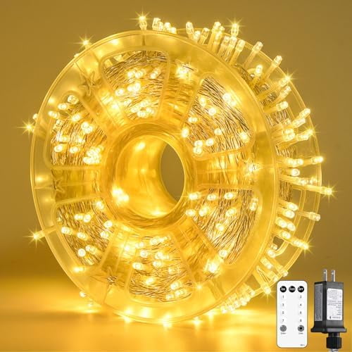 400 LED Christmas Lights Indoor Outdoor, 132 ft Warm White String ...