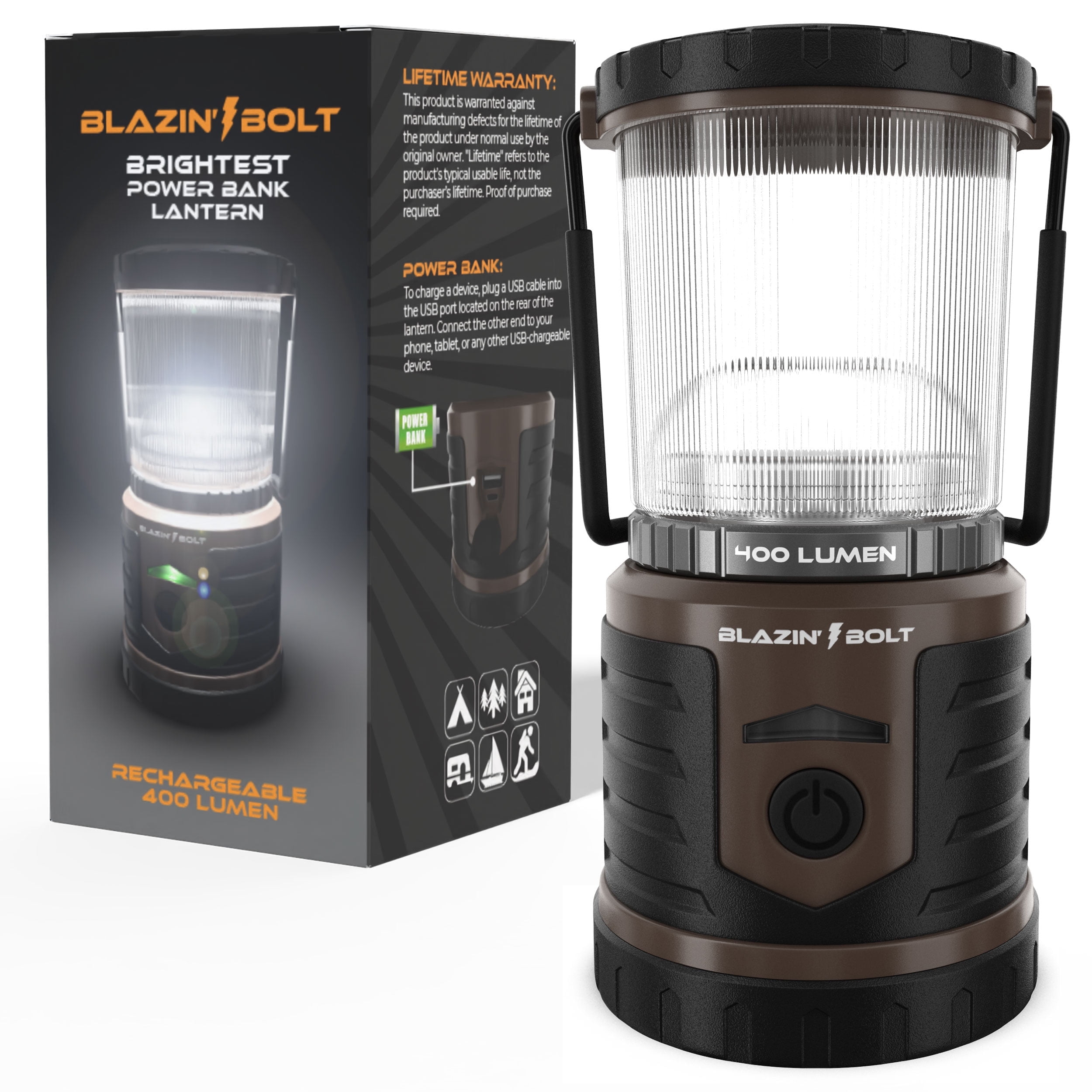 400 Lumen LED Rechargeable Camping Lantern - Walmart.com
