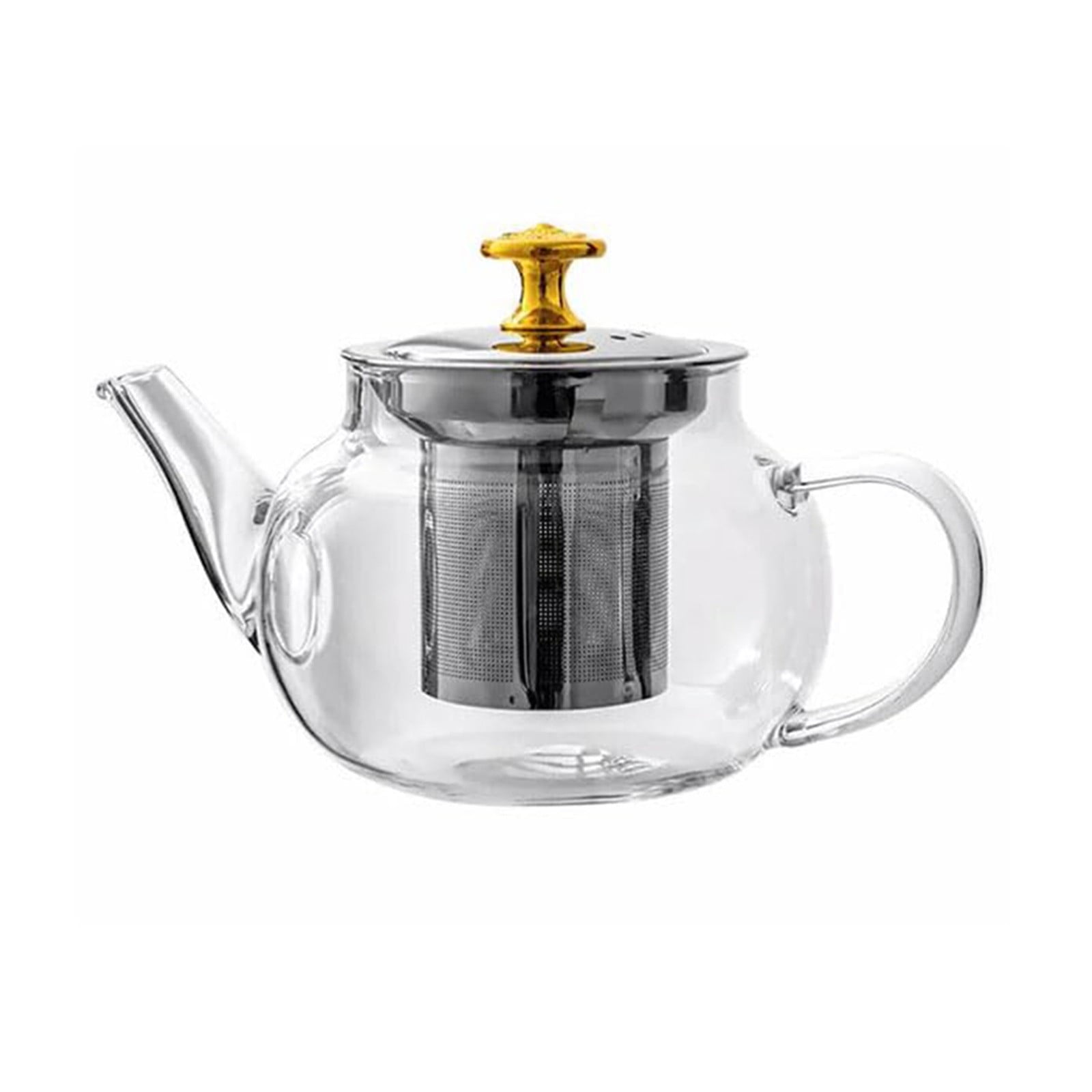 400 Ml / 14 Oz Clear Glass Tea Kettle with Removable Stainless Infuser ...