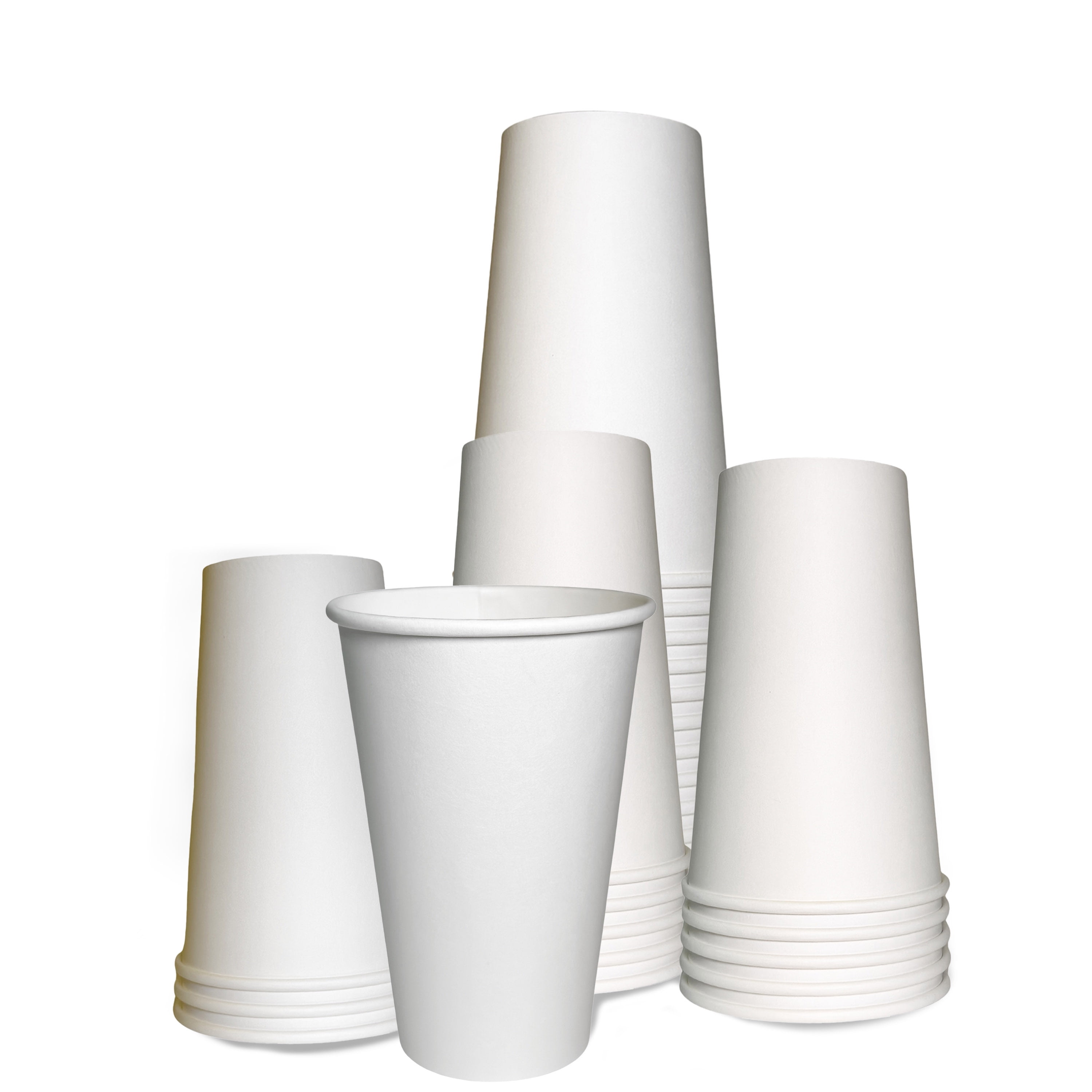 [400 PACK] 16oz White Paper Coffee Cups - Disposable Coffee Cups - Hot ...