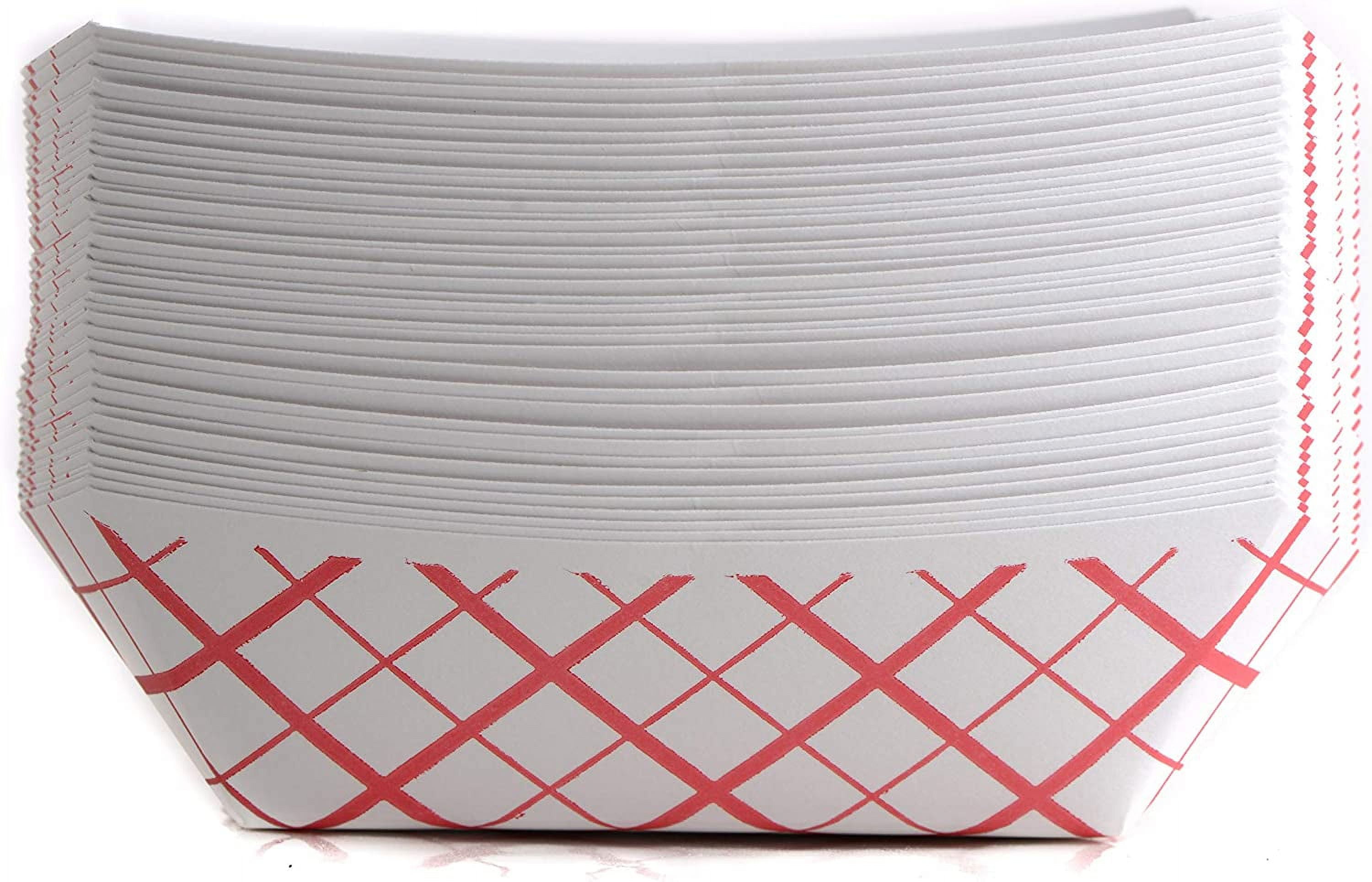 [400 PACK] Disposable Paper Food Tray (1/4 LB) - Red Check Food Tray ...