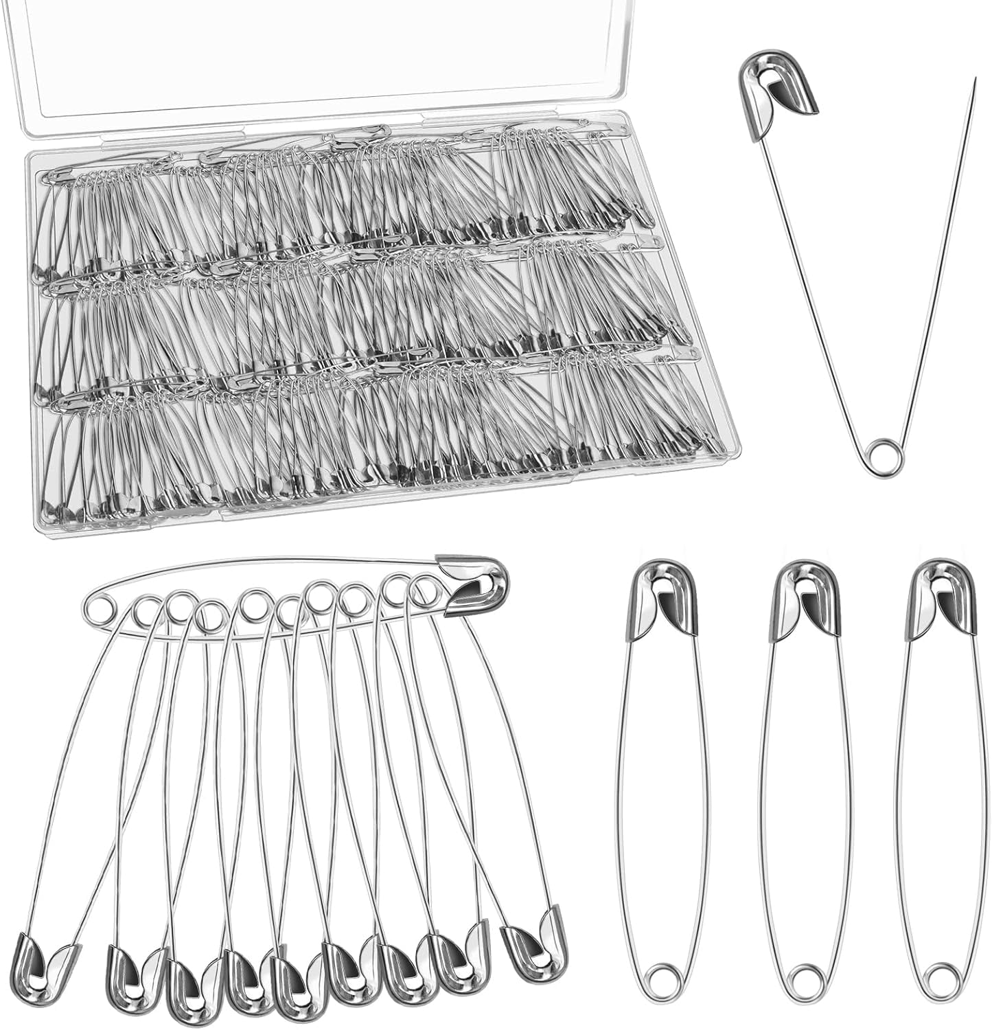 400 PCS 2.1 Inch Large Safety Pins, Safety Pin for Clothes, Safety Pins ...