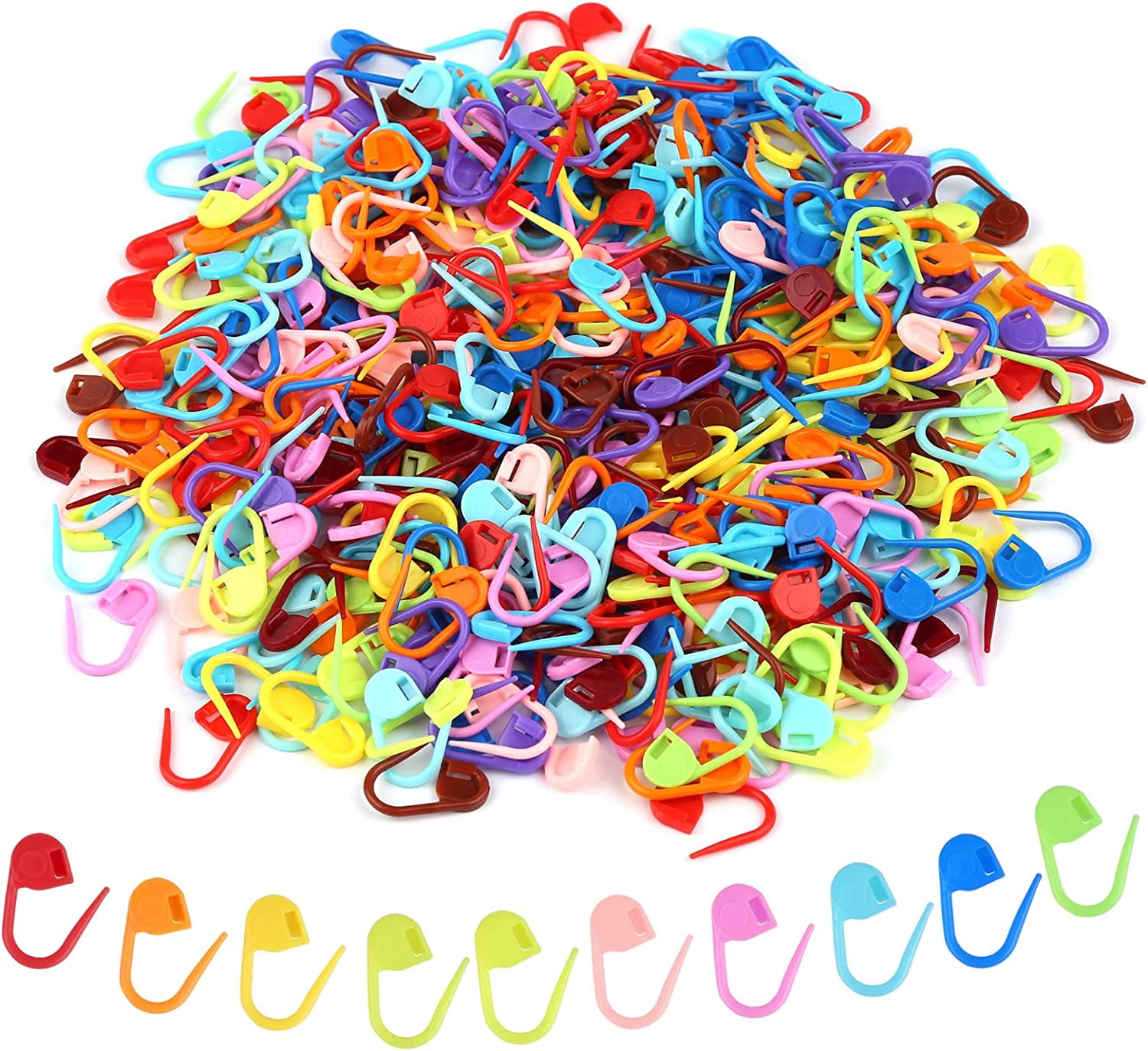 400 PCS Crochet Stitch Markers, Colorful Locking Stitch Markers Plastic ...