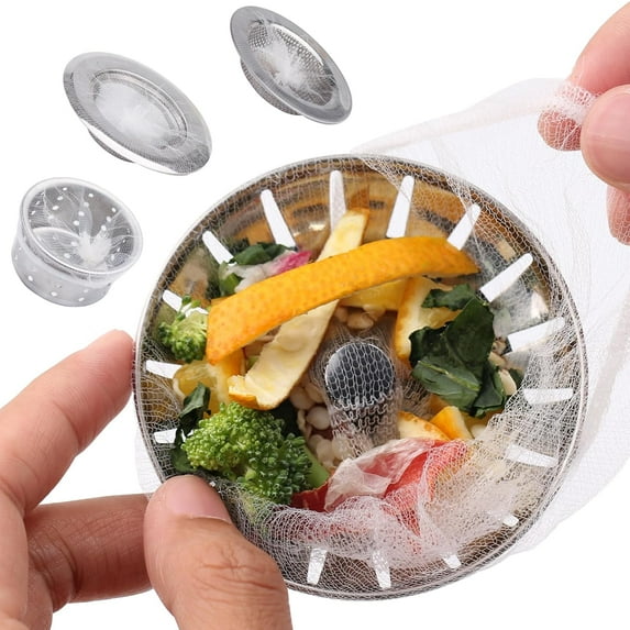 400 PCS Disposable Mesh Sink Strainer Bags, Kitchen Sink Strainer Mesh ...