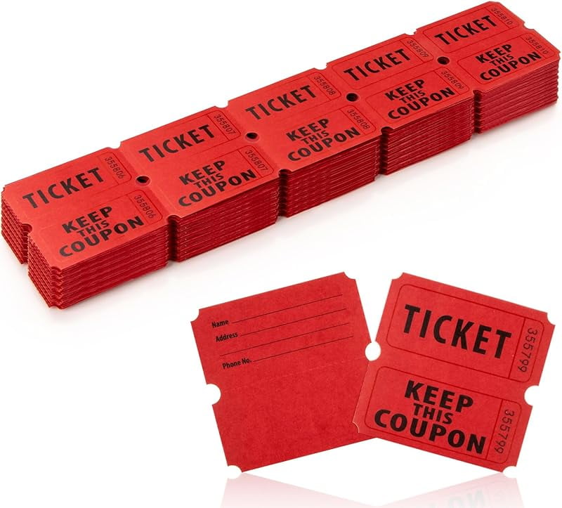 400 PCS Double Roll Raffle Tickets - 50/50 Raffle Tickets Perforated ...