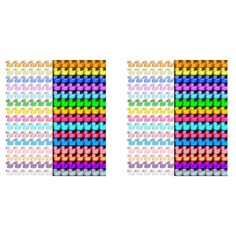 400 PCS Luminous Mini Resin Ducks Glow in the Dark Tiny Duck for Garden ...