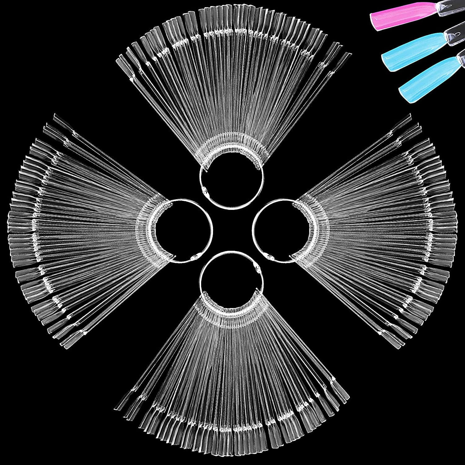 400 PCS Transparent Nail Sticks, Plastic Nail Polish Sticks Nail Color ...