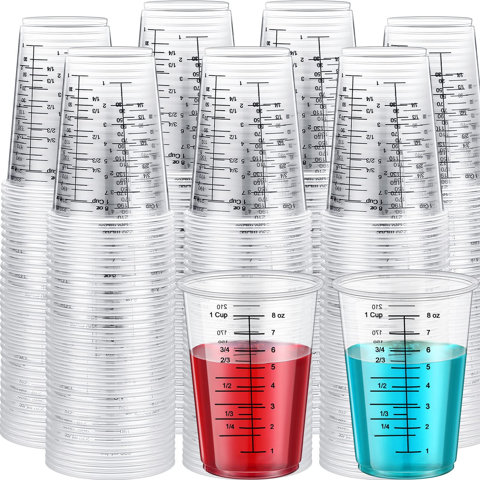 400 Pack 8 oz Disposable Measuring Cups for Resin Epoxy, Clear Plastic ...