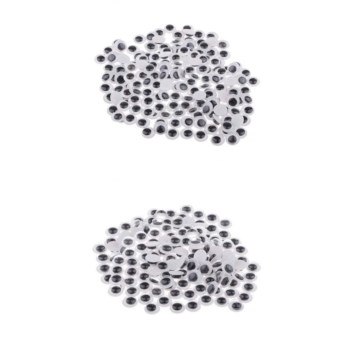 400-Pack 8mm,10mm Black Wiggle Googly Eyes, Self-adhesive Stickers for ...