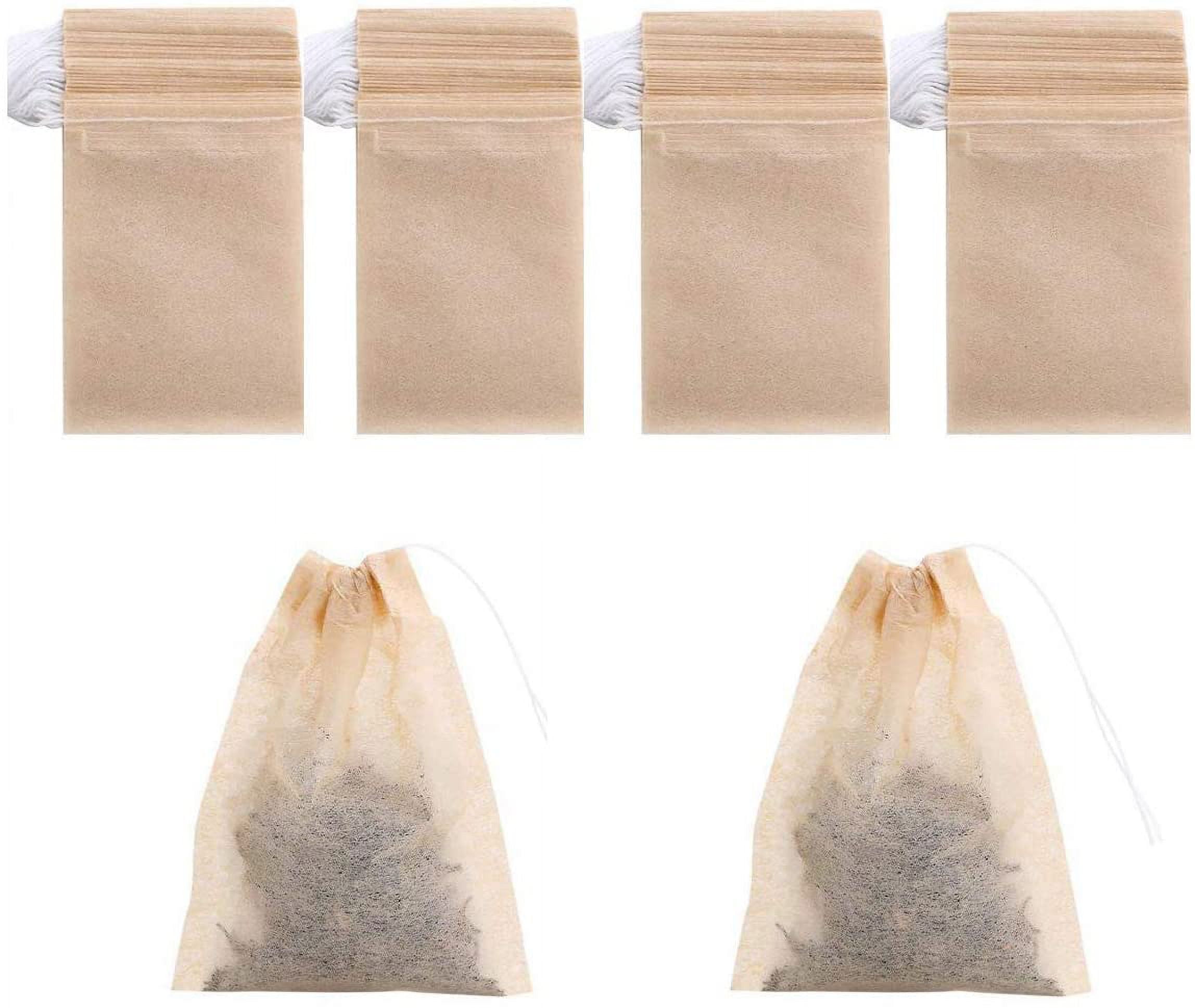 400 Pack Disposable Drawstring Tea Filter Bags Safe & Natural ...