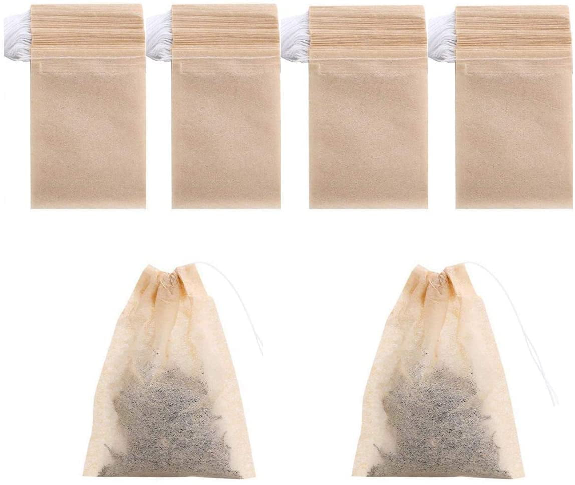 400 Pack Disposable Drawstring Tea Filter Bags Safe & Natural ...