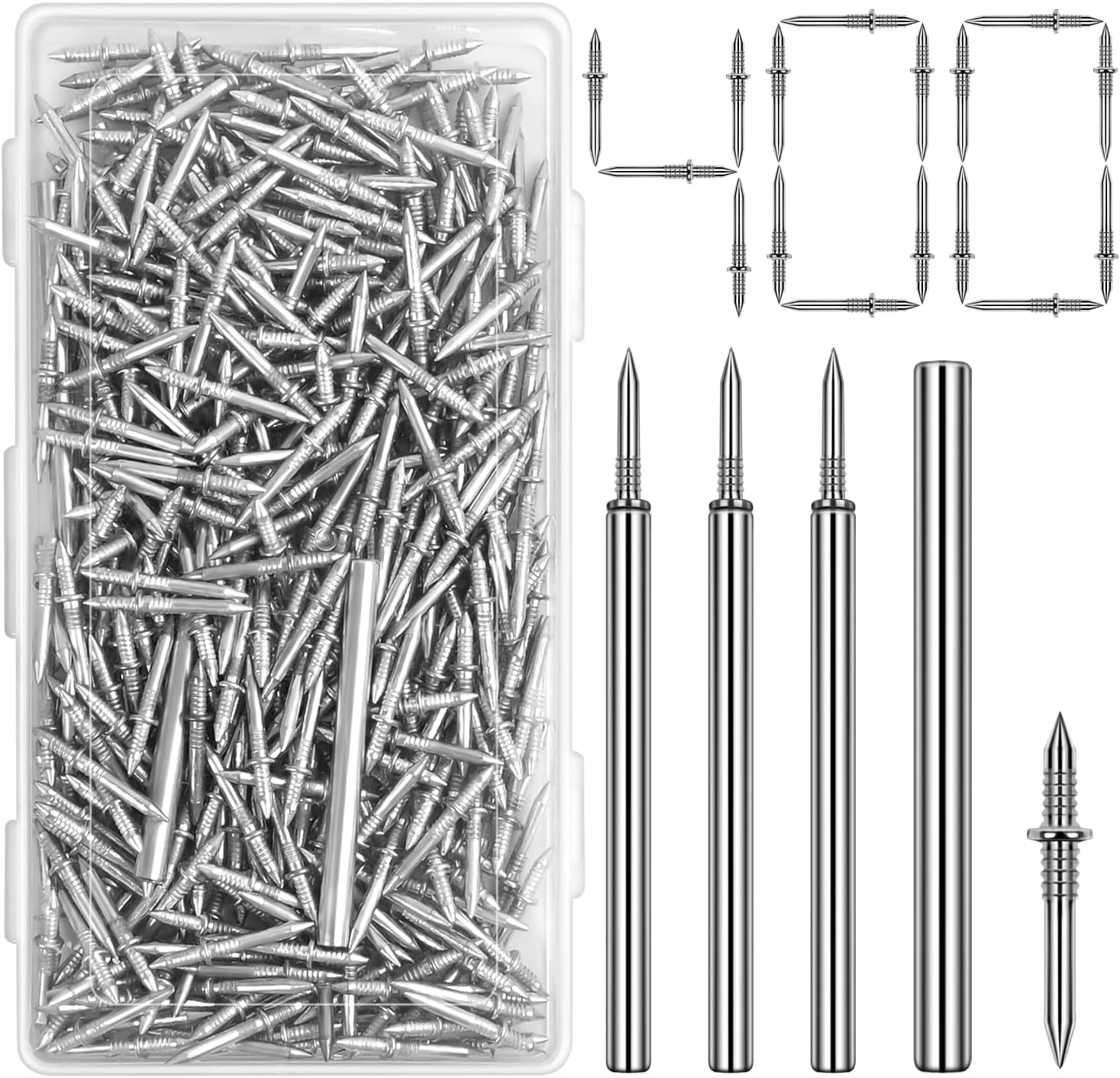 400 Pack Double-Headed Skirting Nails With Sleeve Tool - Double Sided ...