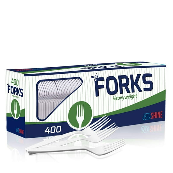 400 Pack Extra Heavyweight Disposable White Plastic Forks - Heavy Duty ...