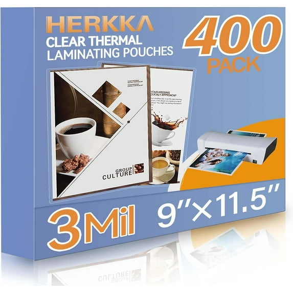 400 Pack Laminating Sheets, Holds 8.5 x 11 Inch Sheets, 3 Mil Clear ...