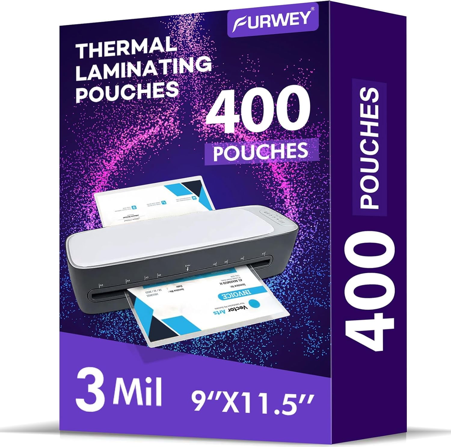 400 Pack Laminating Sheets, Holds 8.5 x 11 Inch Sheets, 3 mil, 9 x 11.5 ...