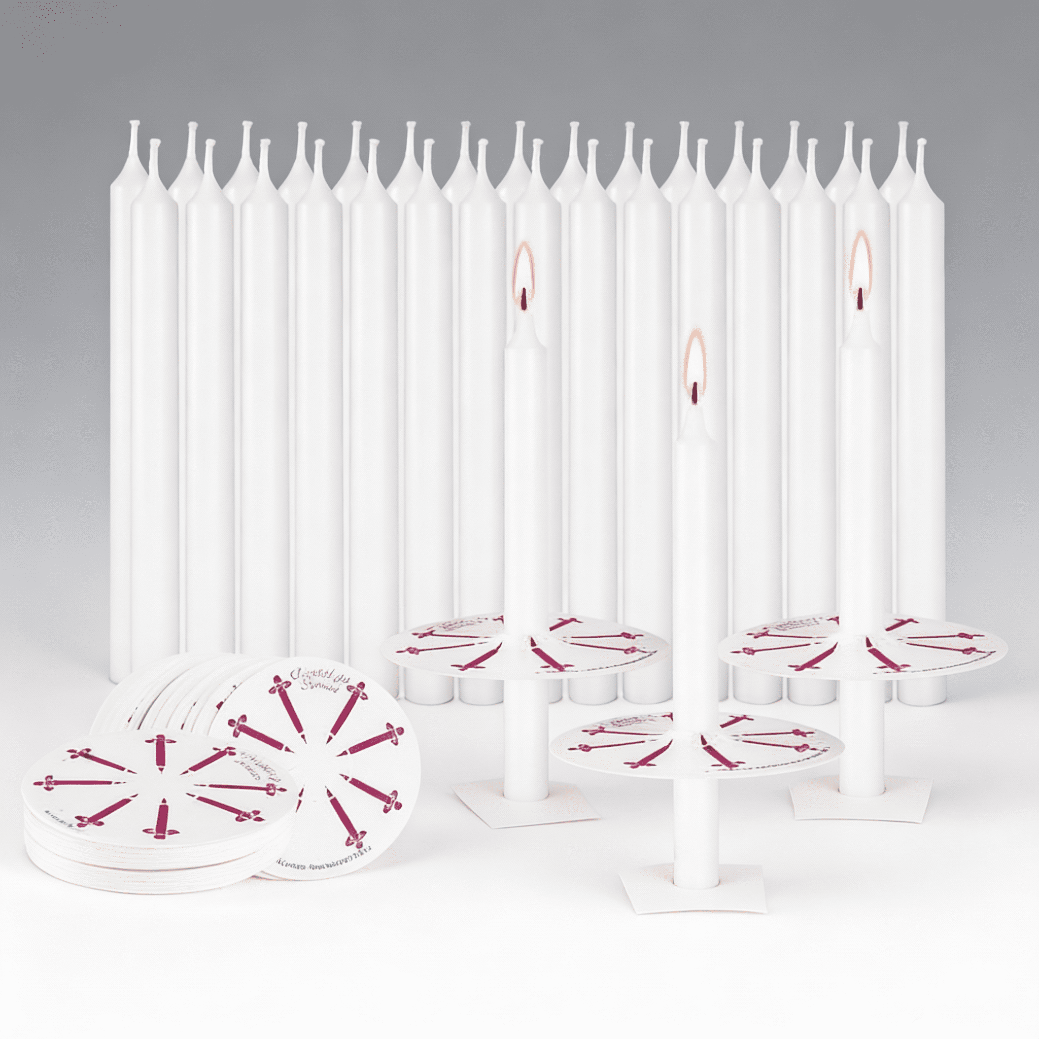 400 Pack White Taper Candles with Drip Guards & Paper Holders - 5 Inch ...