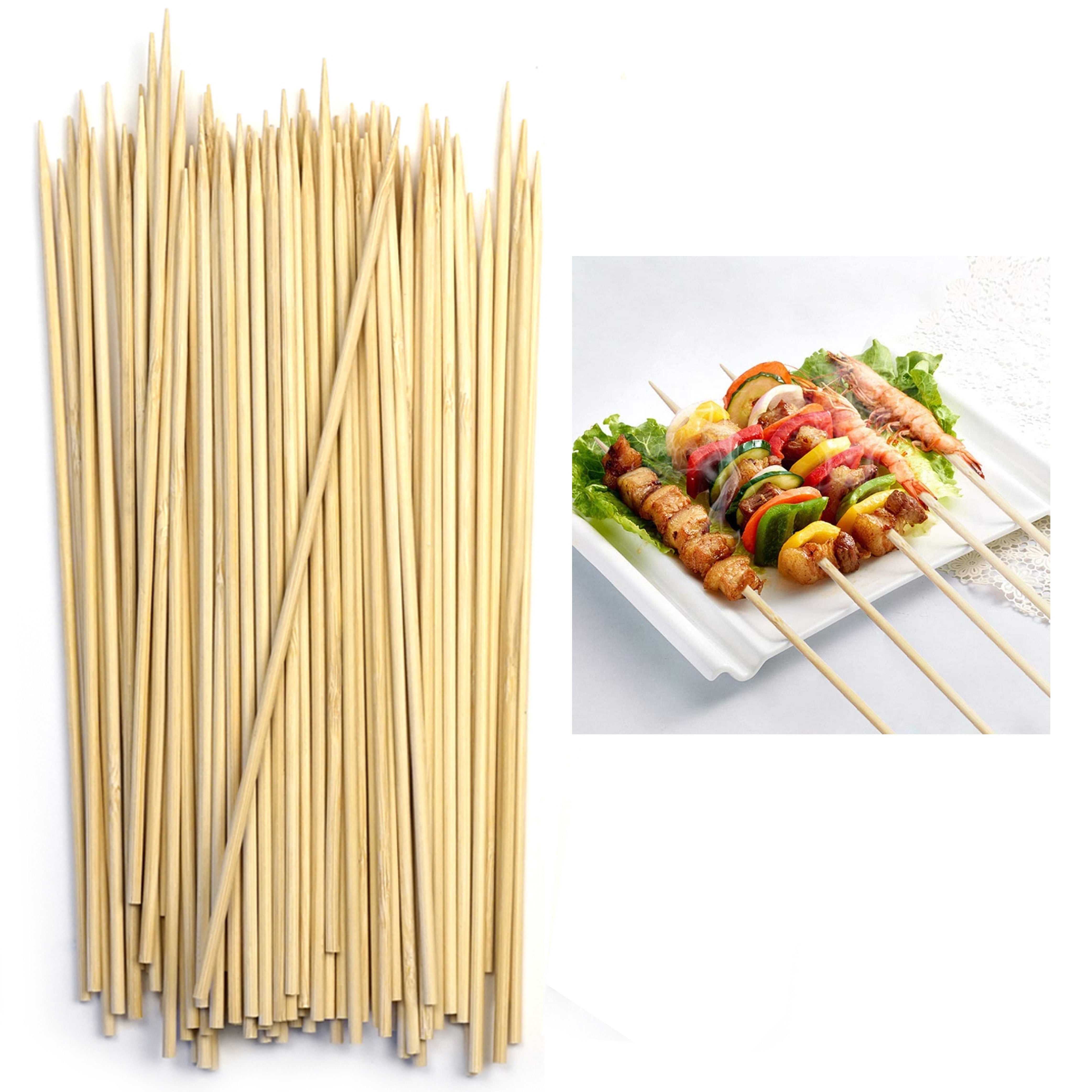400 Pc Bamboo Skewers Wooden Sticks 12" Wood BBQ Shish Kabob Fondue ...
