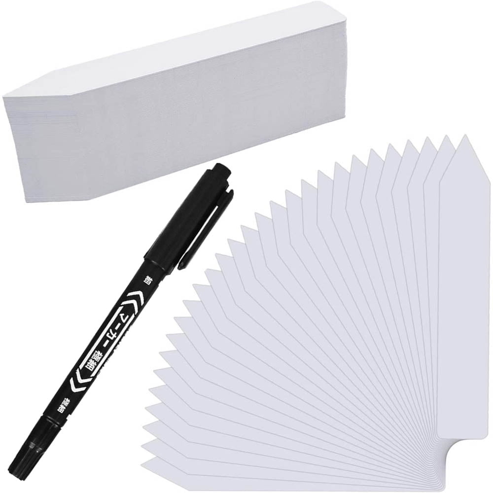 400 Pcs 4 inch White Waterproof Plastic Plant Nursery Garden Labels Pot ...