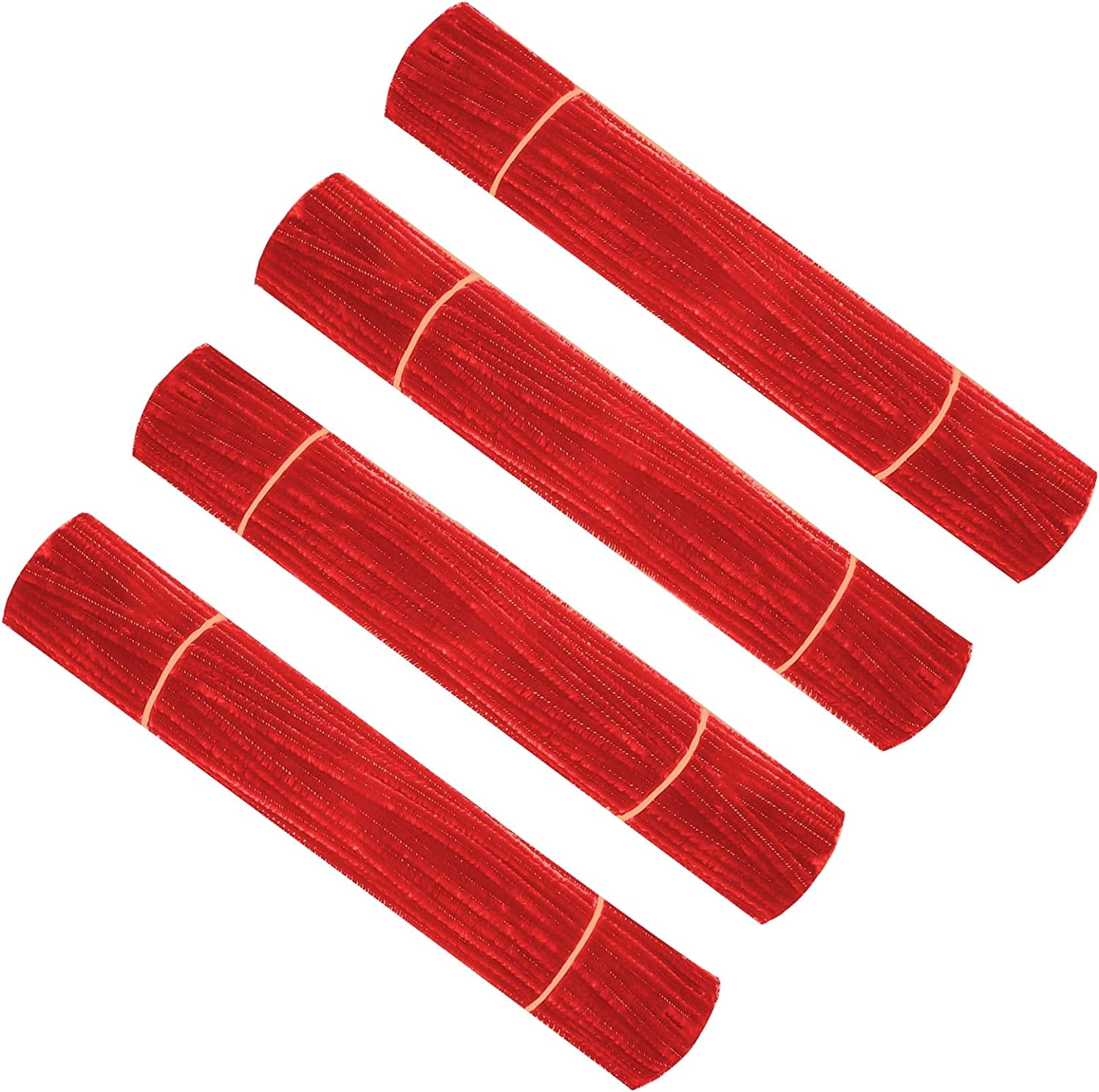 400 Pcs 6mm×12 Inch Red Pipe Cleaners. Thick Soft Chenille Stems Bulk ...