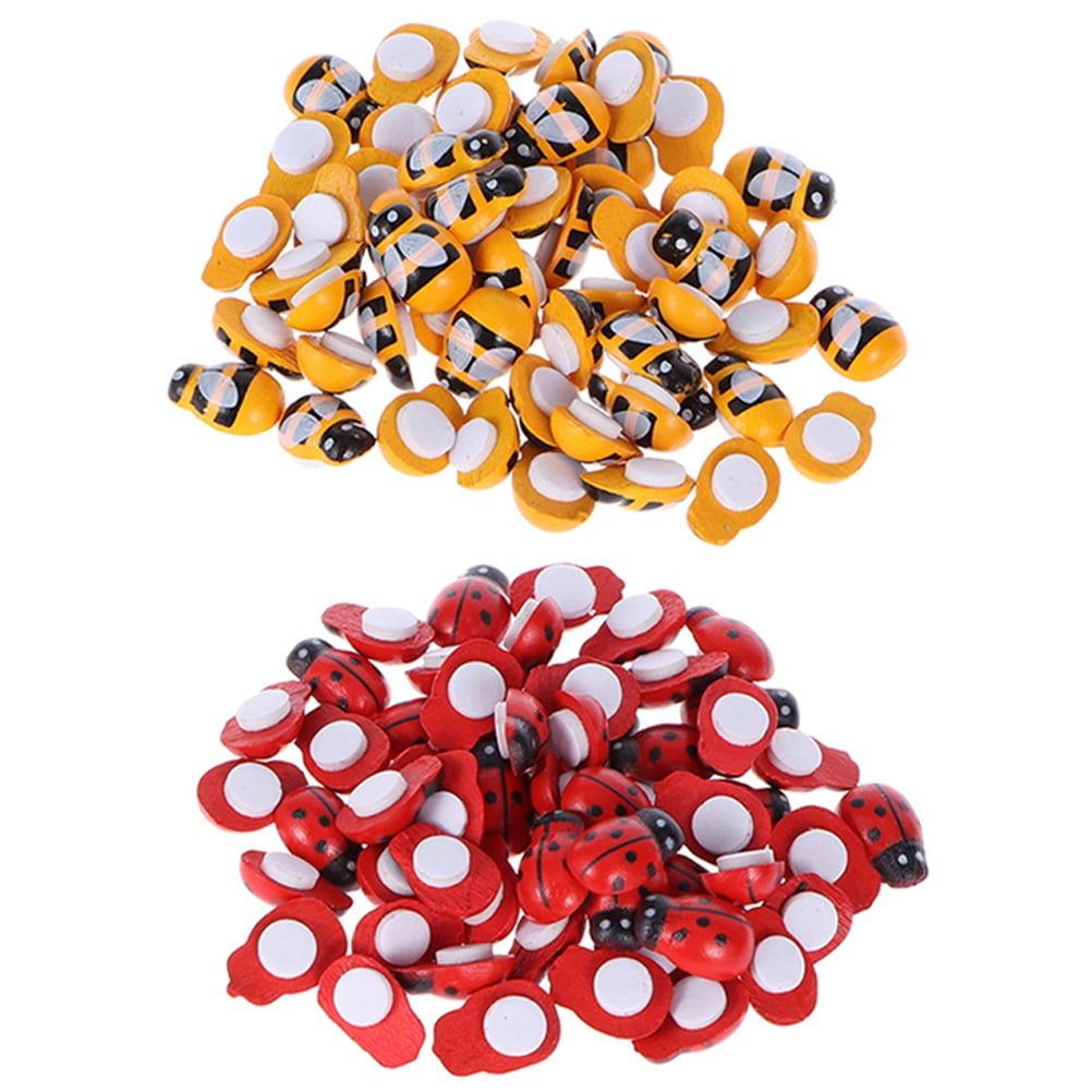 400 Pcs Bumble Wooden Bee Self Adhesive Crafts Child - Walmart.com